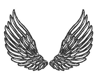 Wings embroidery | Etsy