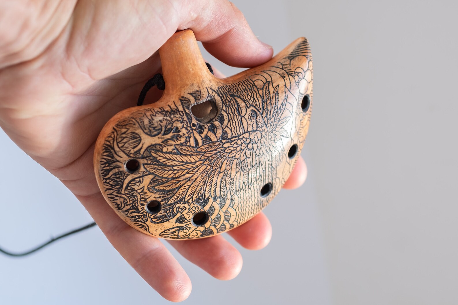 Ceramic Ocarina Journey of an Old Raven. Handmade Clay Flute - Etsy