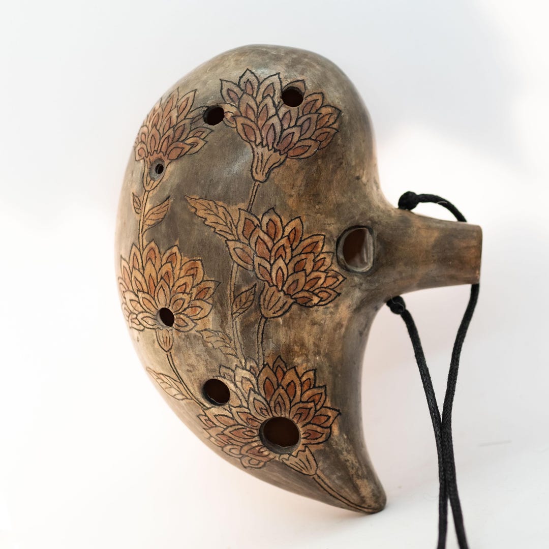 Ceramic Ocarina Night Song of Summer Grass. Handmade Musical Instrument ...