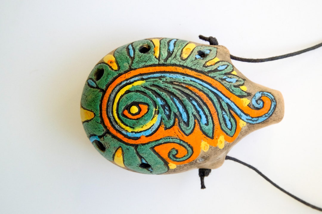 Ceramic Ocarina Eye of the Ancients. Handmade Clay Flute. Musical Wind ...