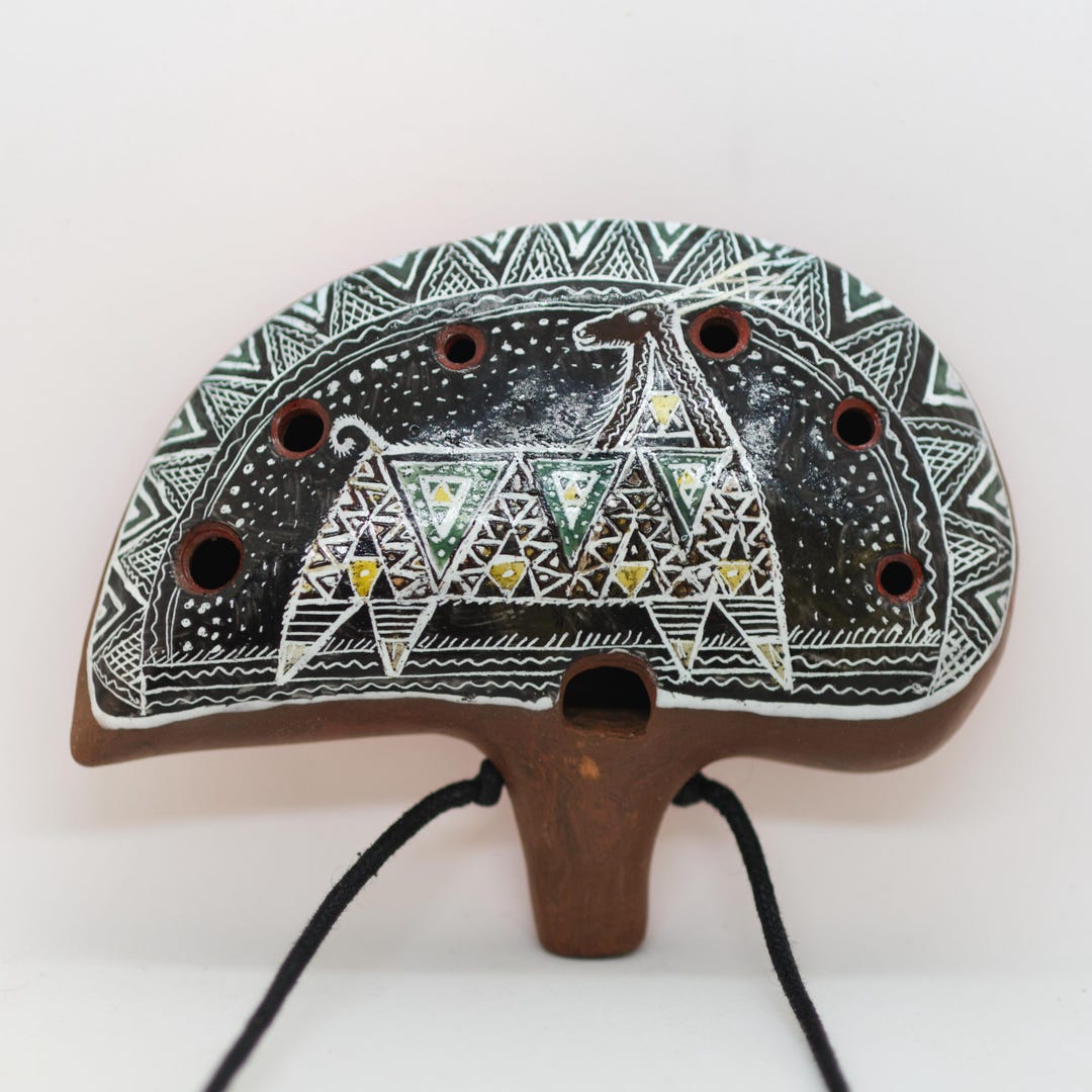 Ceramic Ocarina Deer in the Forest. Completely Handmade Musical Wind ...