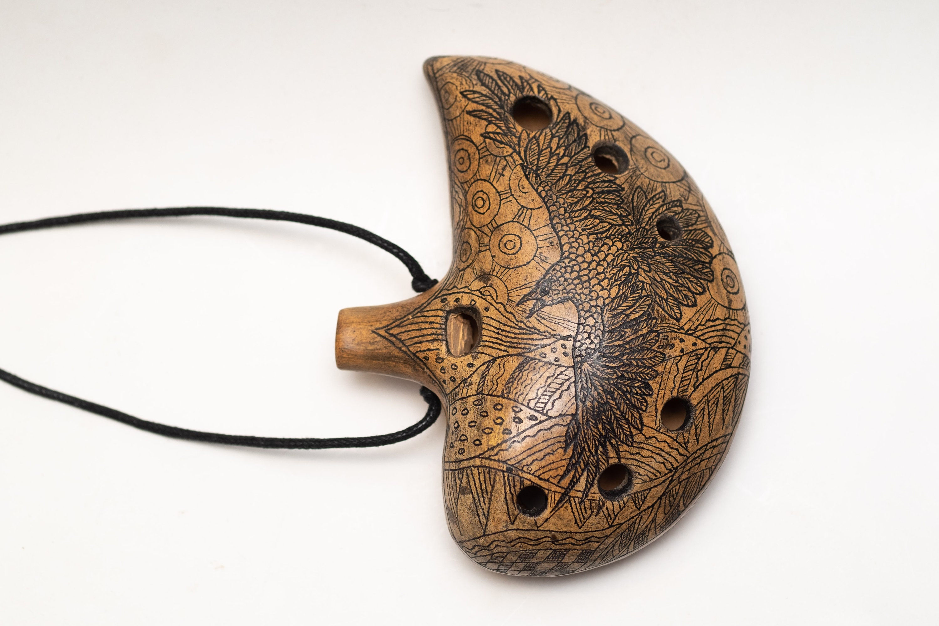 Ceramic Ocarina Raven in Wonderland. Handmade Clay Flute With - Etsy