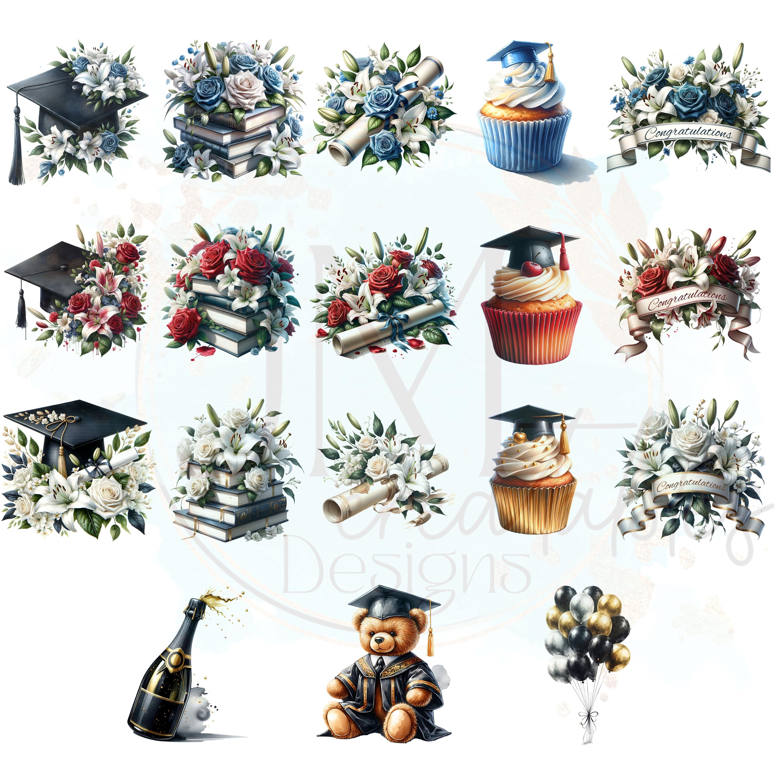 Graduation Clipart Set, Graduate Girl, Watercolor Graduation Clip Art ...
