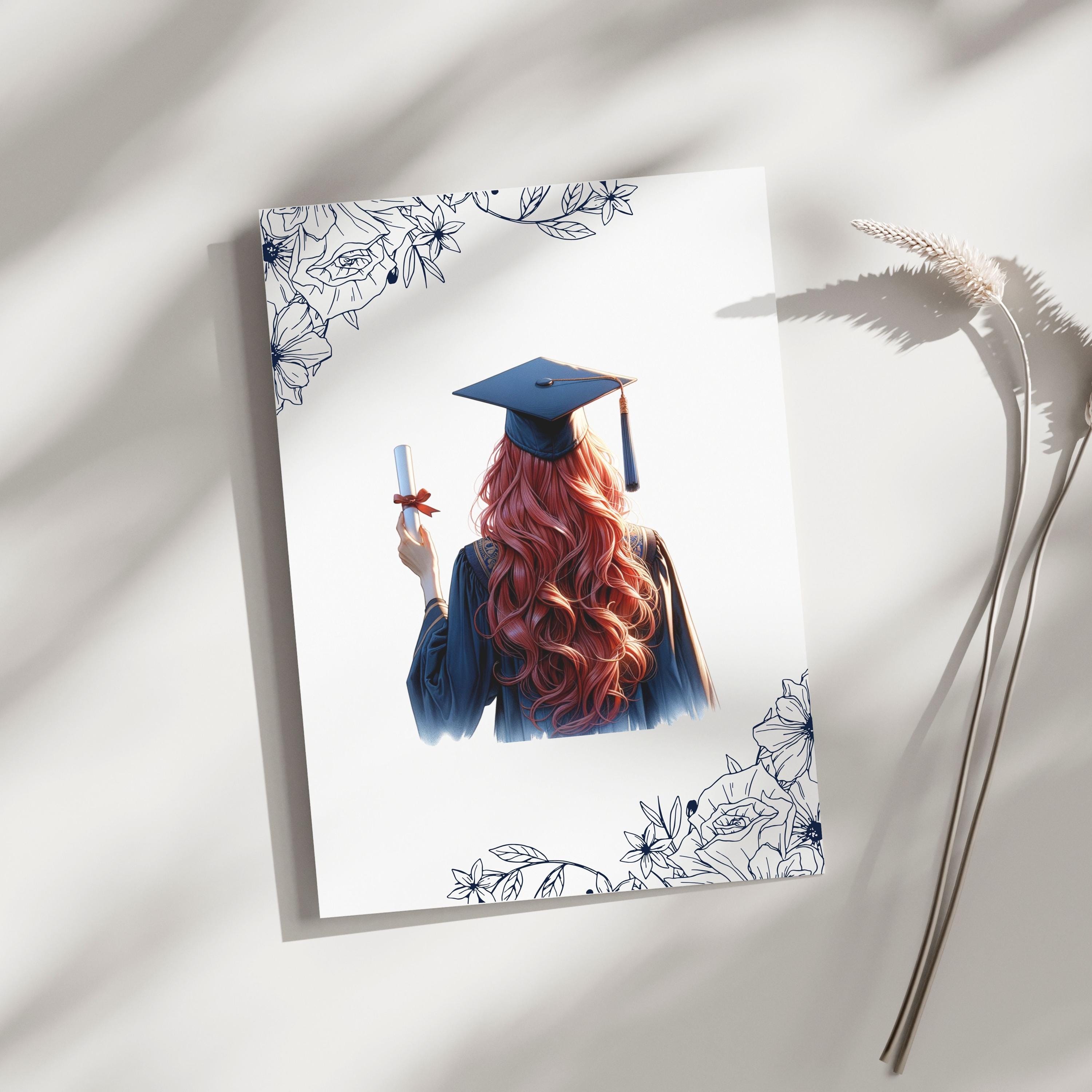 Graduation Clipart Set, Graduate Girl, Watercolor Graduation Clip Art ...