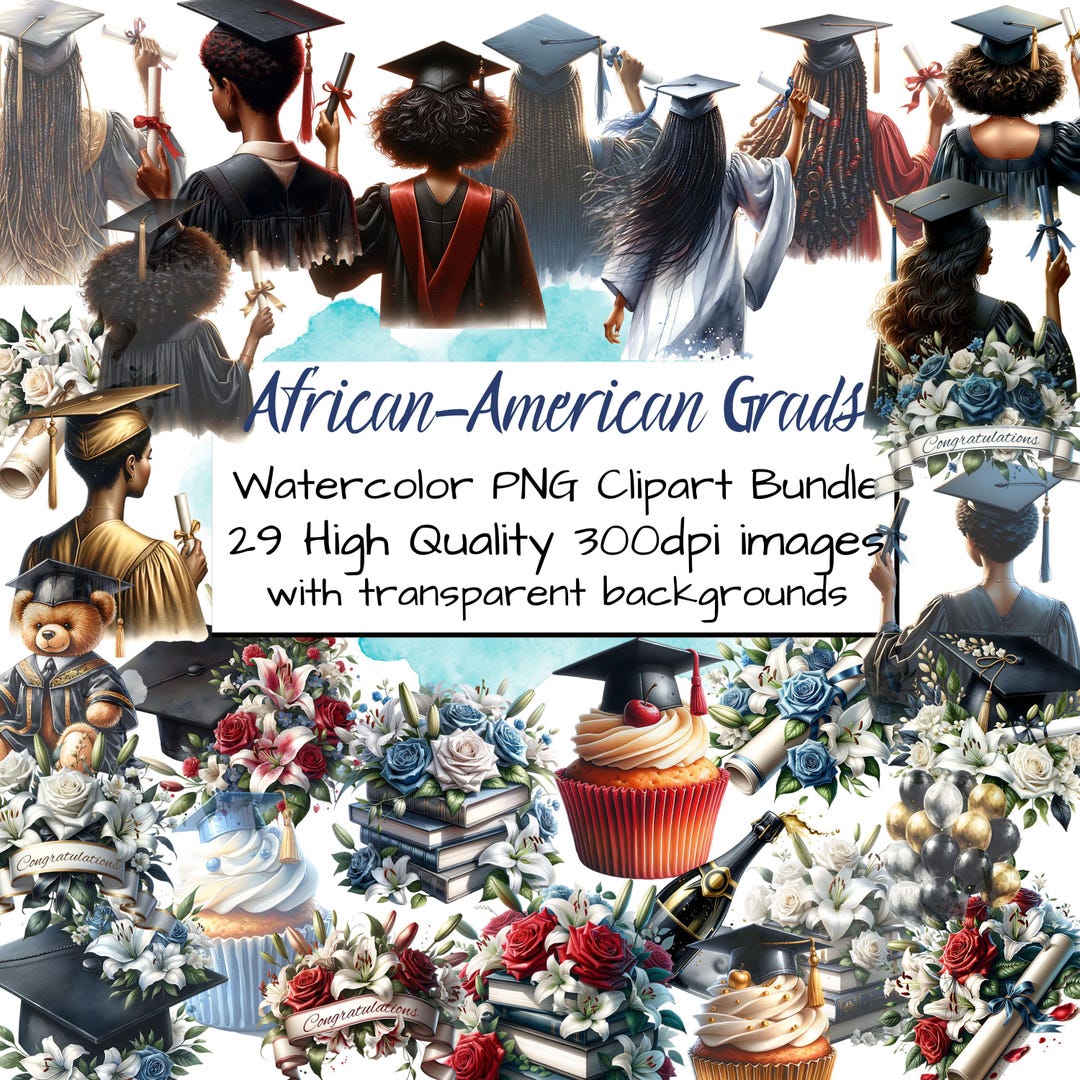 Graduation Clipart Set, Graduate Girl, Watercolor Graduation Clip Art ...