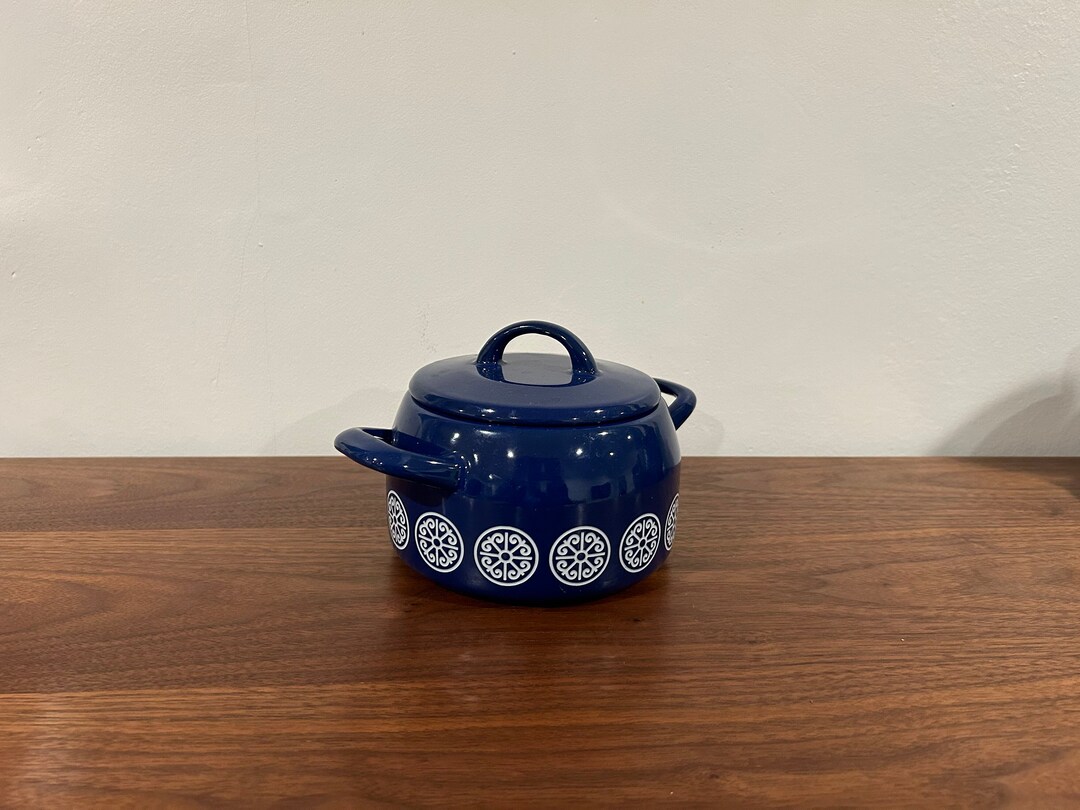 Vintage Mid Century Fissler Asta Blue Enamel Pot W/ Lid - Etsy