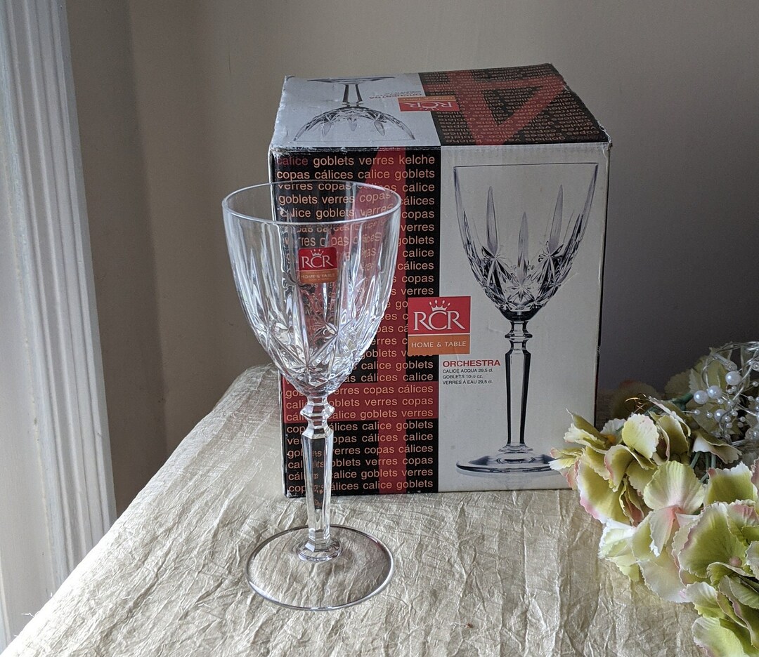 Vintage Italian Royal Crystal Tall Wine Glasses/goblets RCR 'orchestra ...