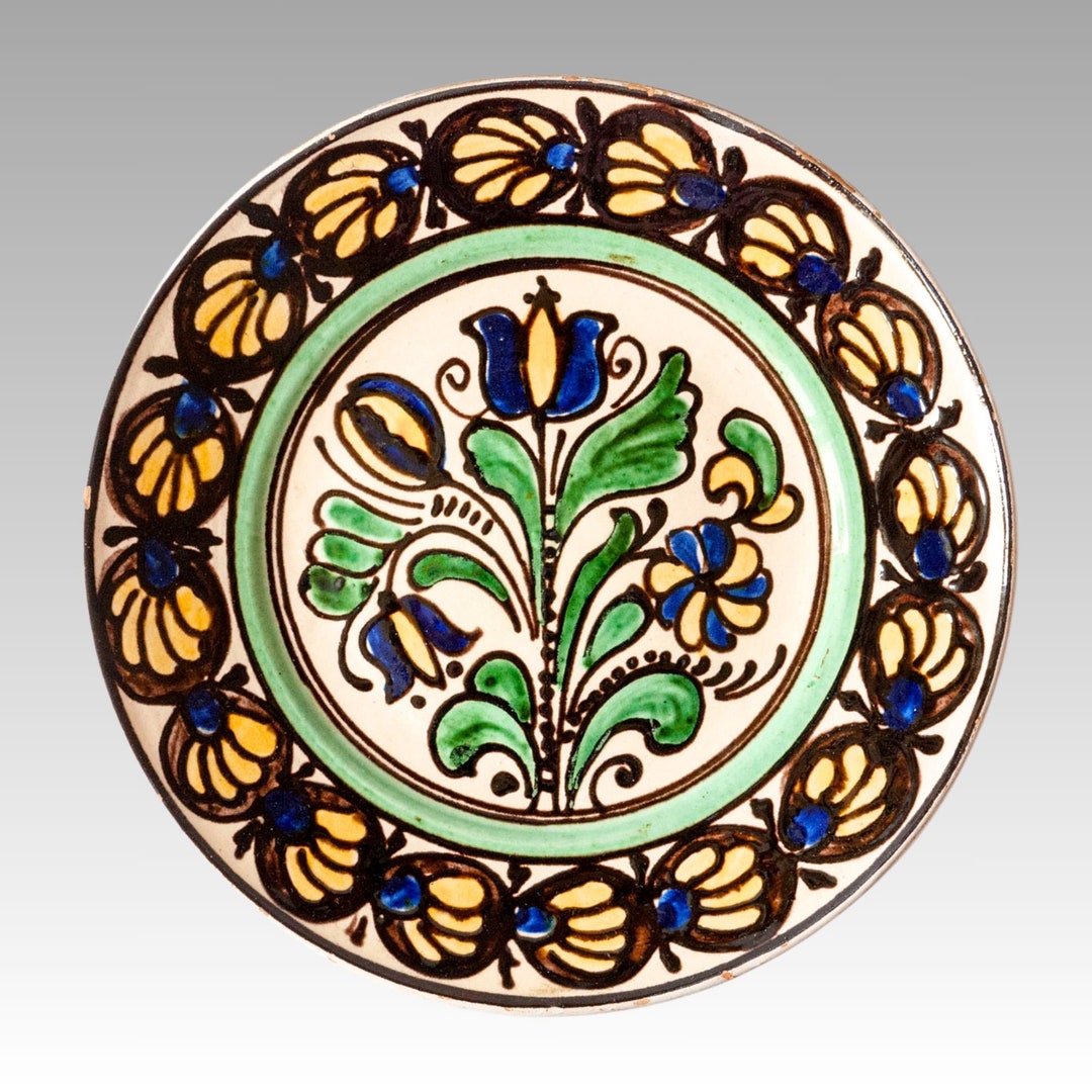 Large Korond Wall Hanging Plate, Hungarian Handmade Pottery, Ceramic ...