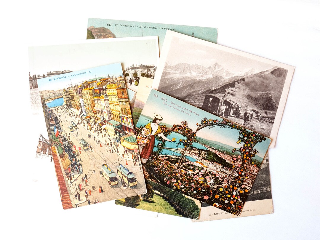 Lot of 10 Vintage French Postcards, Collectible Postcards From France ...