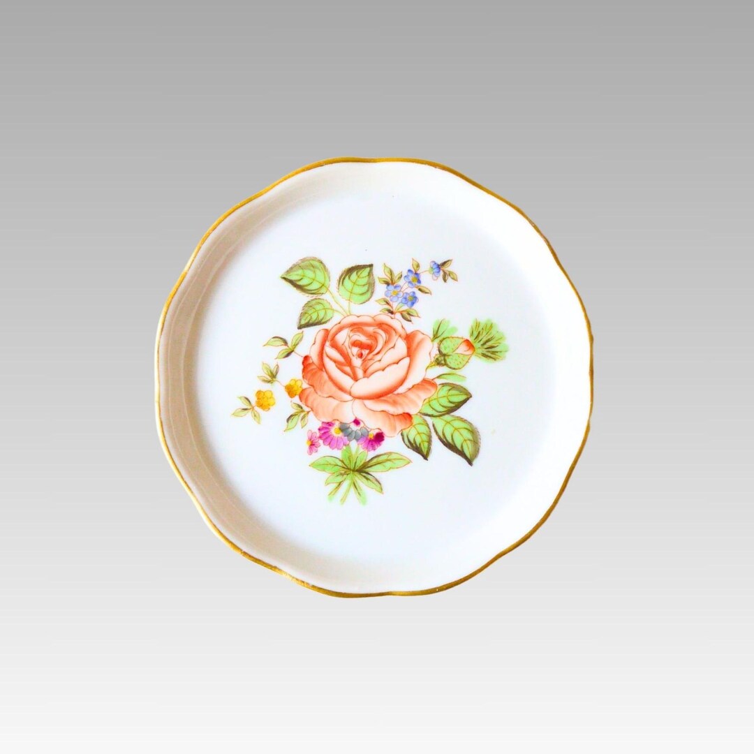 Herend Porcelain Ring Dish With Floral Pattern, Handpainted Luxury ...