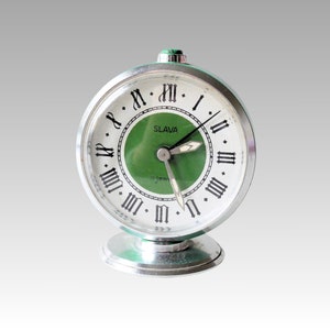 Green Mid-century Slava Alarm Clock From the USSR - Etsy