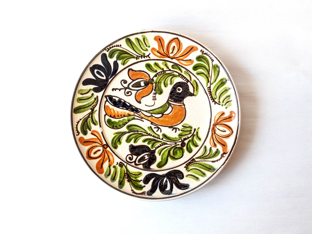 Traditional Korond Wall Hanging Plate With Bird and Flowers, Hungarian ...