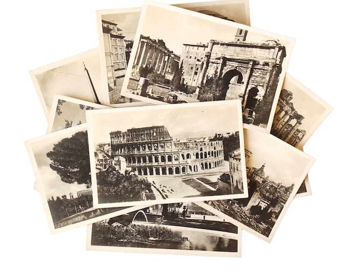 Twelve Rome Postcards, Black and White Collectible Unposted Postcards ...