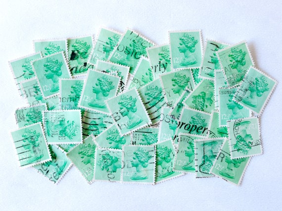 50 Queen Elizabeth II Postage Stamps 12 1/2 Pence UK Stamp - Etsy