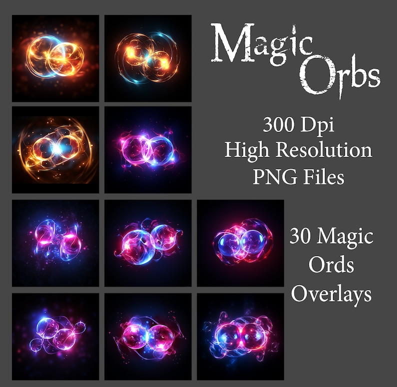 30 Magic Ball Overlays, Magic Orbs Overlays, Photo Overlay, Photo ...
