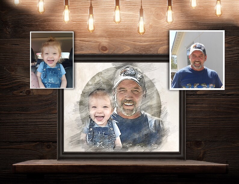 Custom Portrait From Multiple Photos Merging Photos of Loved - Etsy
