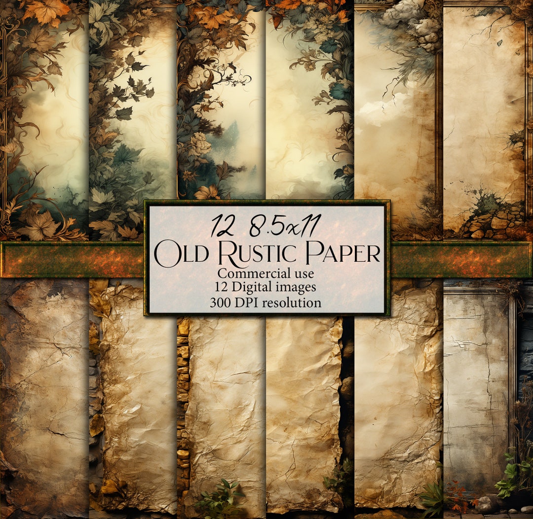 8.5x11 Old Rustic Paper Textures Digital Paper, Parchment Paper ...