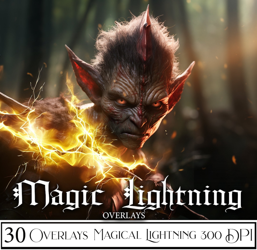 30 Lightning Bolts Overlays Magic Orbs Overlays Photo Editing Png File ...