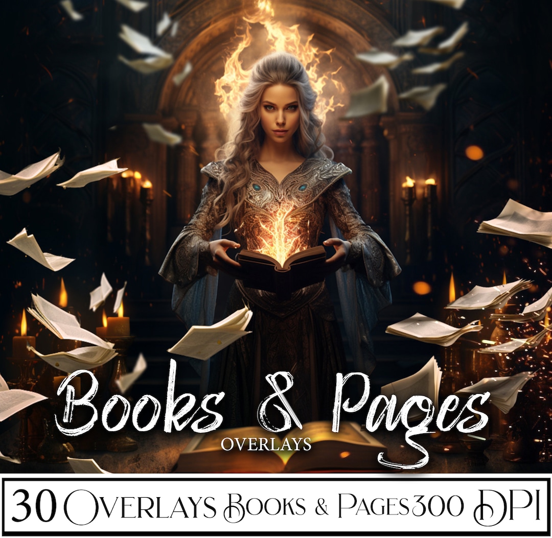 30 Book and Pages Overlays, Floating Pages Overlays, Photo Overlay ...
