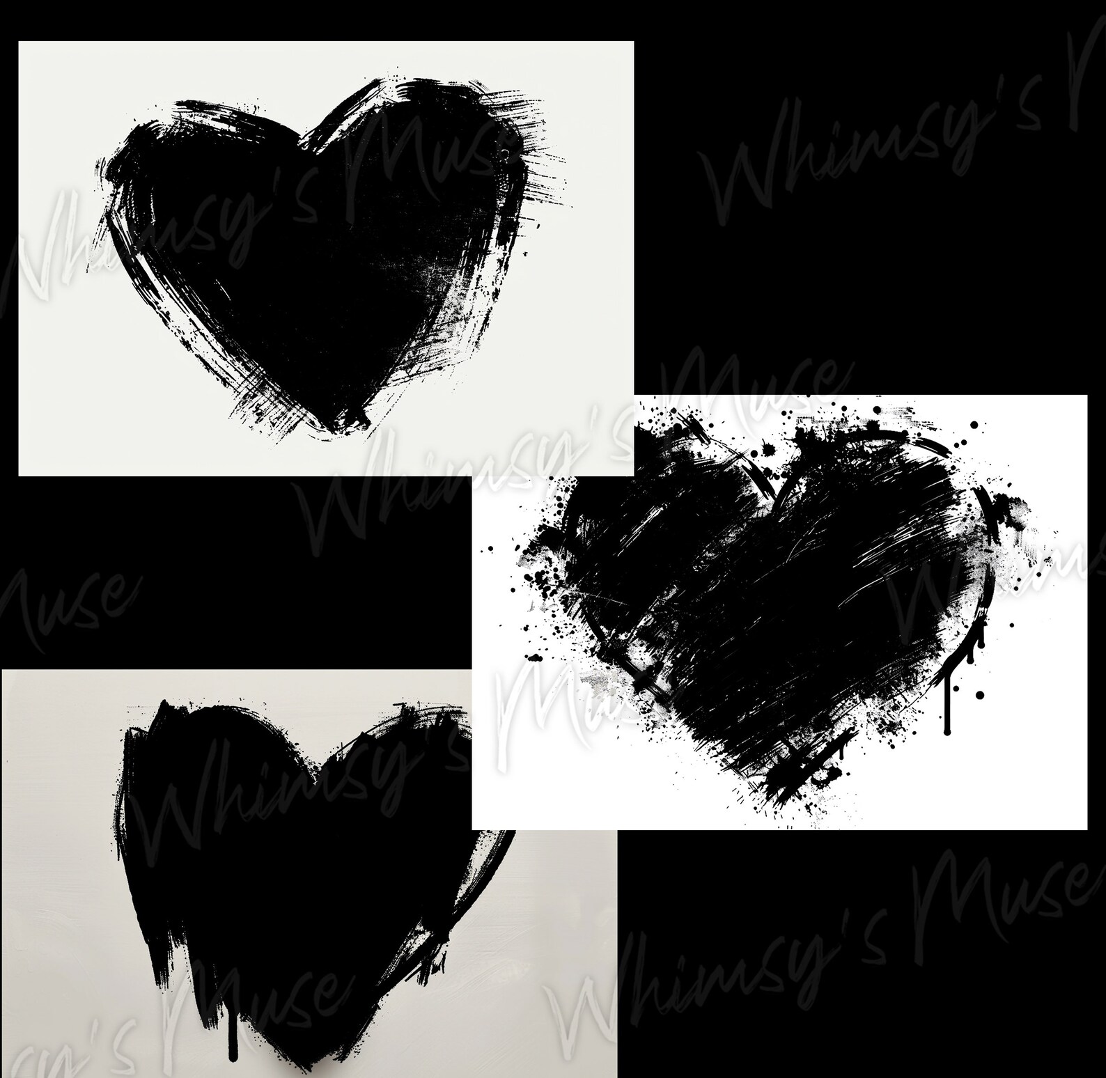 12 Heart Watercolor Overlays, Transparent Opening, Photo Overlay, Photo ...