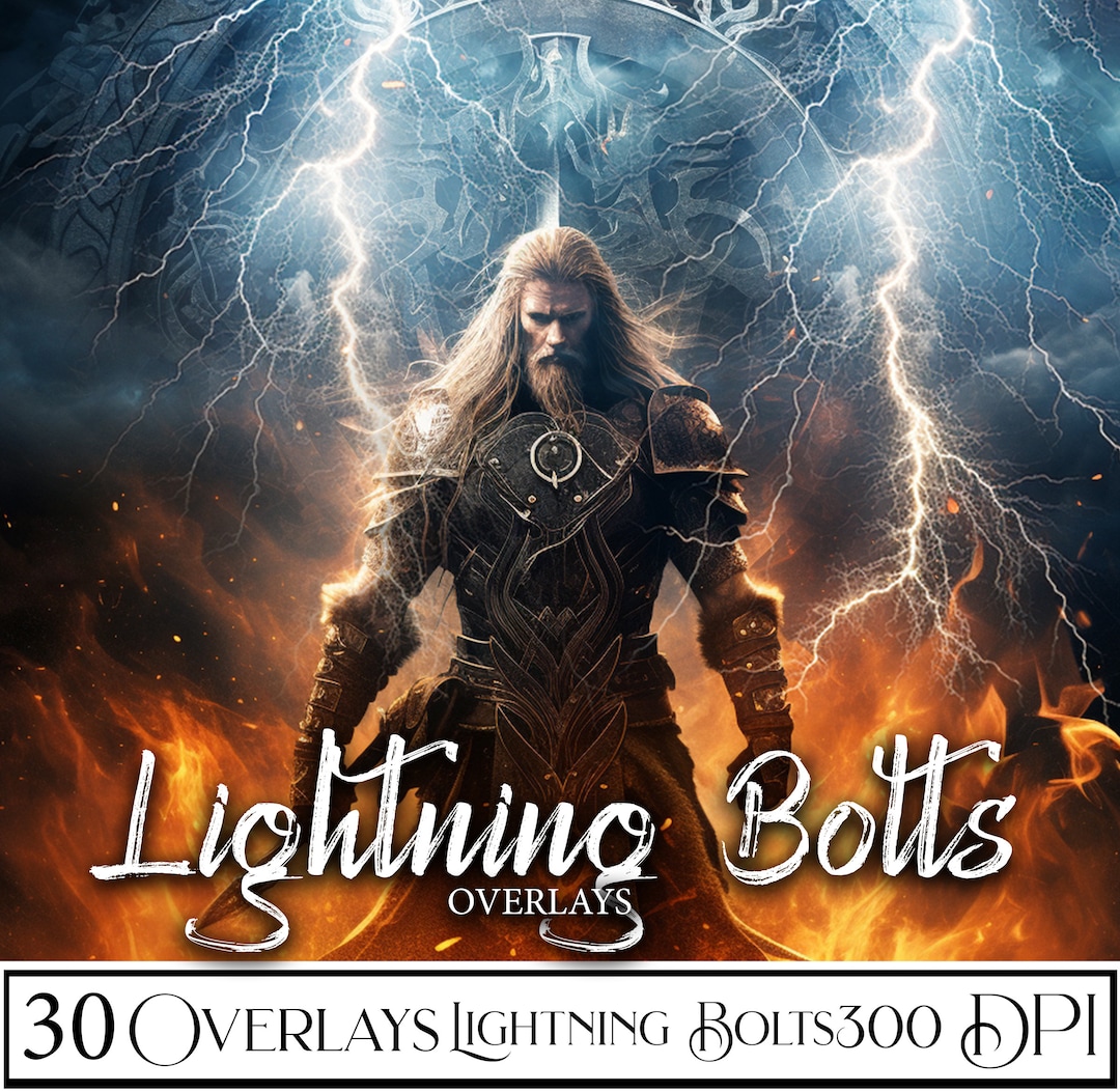 30 Lightning Bolts Overlays, Magic Light Overlays, Photo Overlay, Photo ...