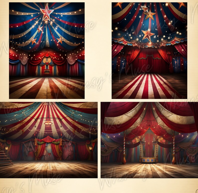 12 Digital Download Printable Circus Background, Personal and ...