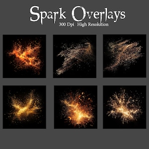 30 Spark and Fire Overlays, Magic Overlays, Photo Overlay, Photo ...