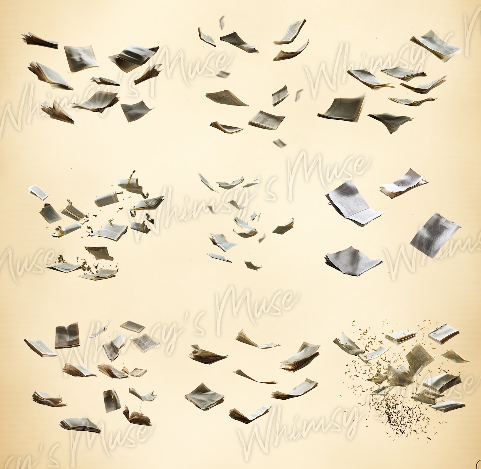 30 Book and Pages Overlays, Floating Pages Overlays, Photo Overlay ...