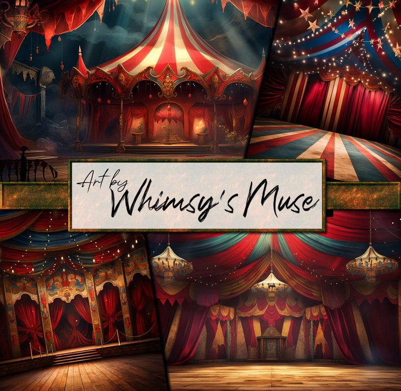 12 Digital Download Printable Circus Background, Personal and ...