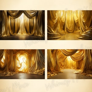 12 Stage Backdrop Gold Curtain Backdrops for Fine Art Photography ...