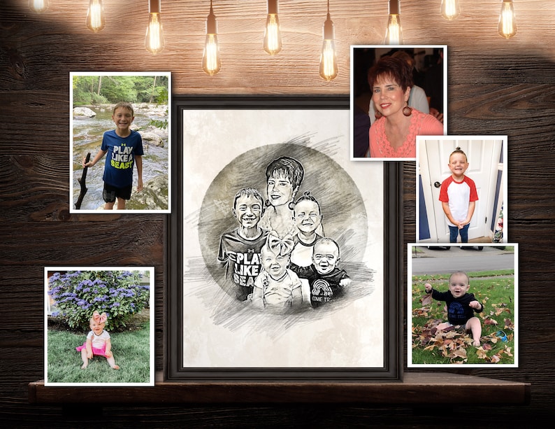 Custom Portrait From Multiple Photos Merging Photos of Loved - Etsy