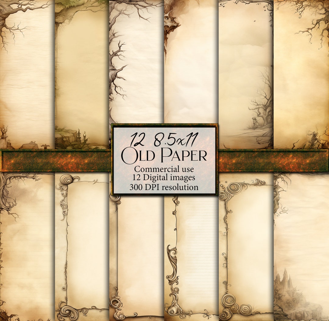 8.5x11 Old Paper Textures Digital Paper, Parchment Paper, Vintage Paper ...