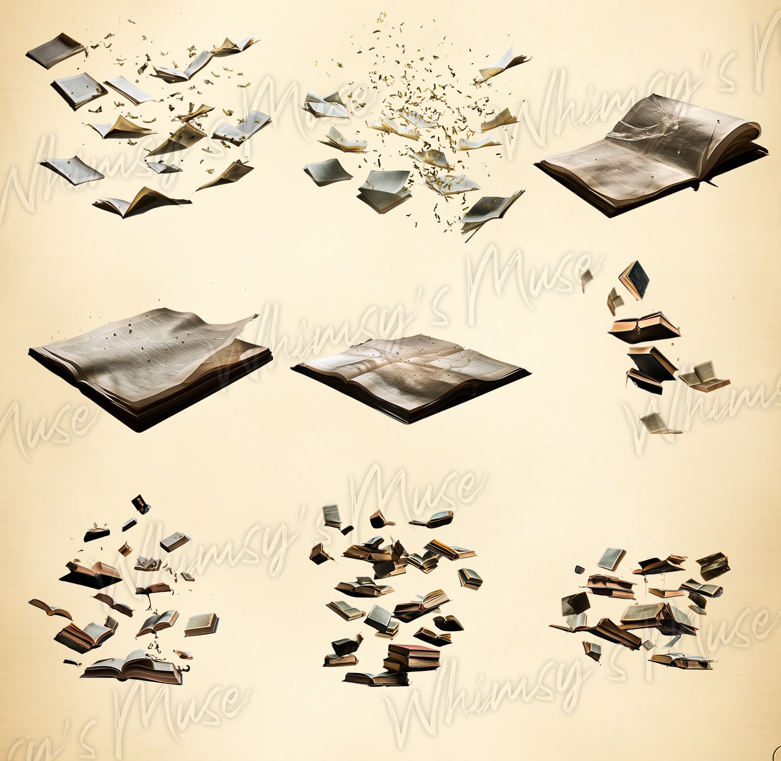 30 Book and Pages Overlays, Floating Pages Overlays, Photo Overlay ...