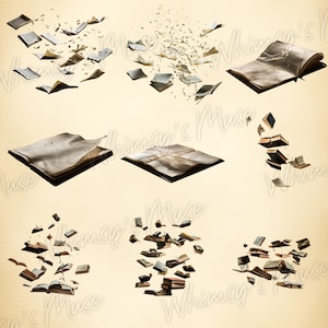 30 Book and Pages Overlays, Floating Pages Overlays, Photo Overlay ...