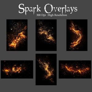 30 Spark and Fire Overlays, Magic Overlays, Photo Overlay, Photo ...