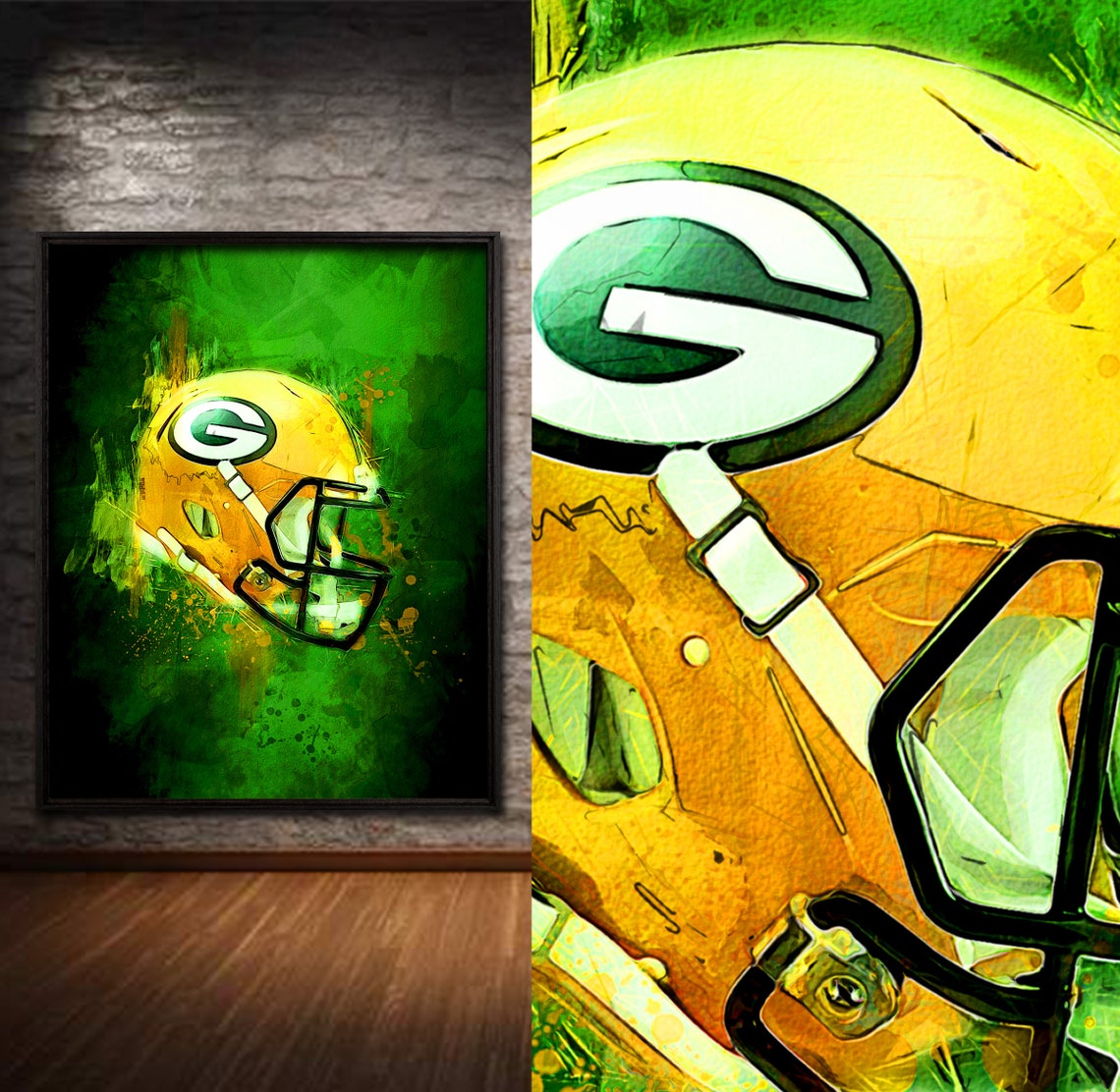Packers Poster Green Bay Packers Canvas Print Sports Art | Etsy