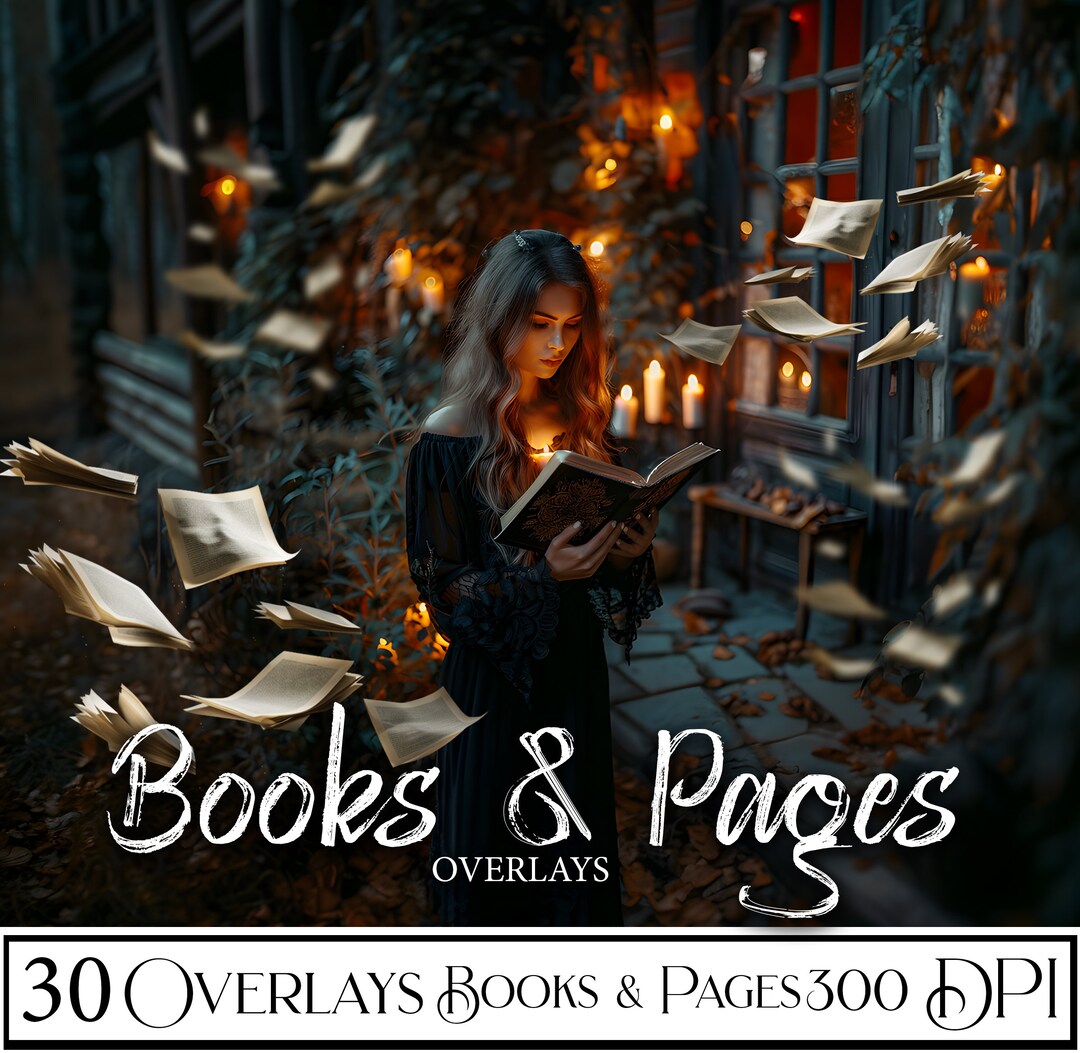 30 Book and Pages Overlays, Floating Pages Overlays, Photo Overlay ...