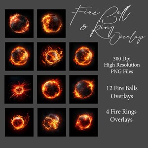 30 Fire Rings and Ball Overlays, Fire Ball Fire Rings Overlays, Photo ...