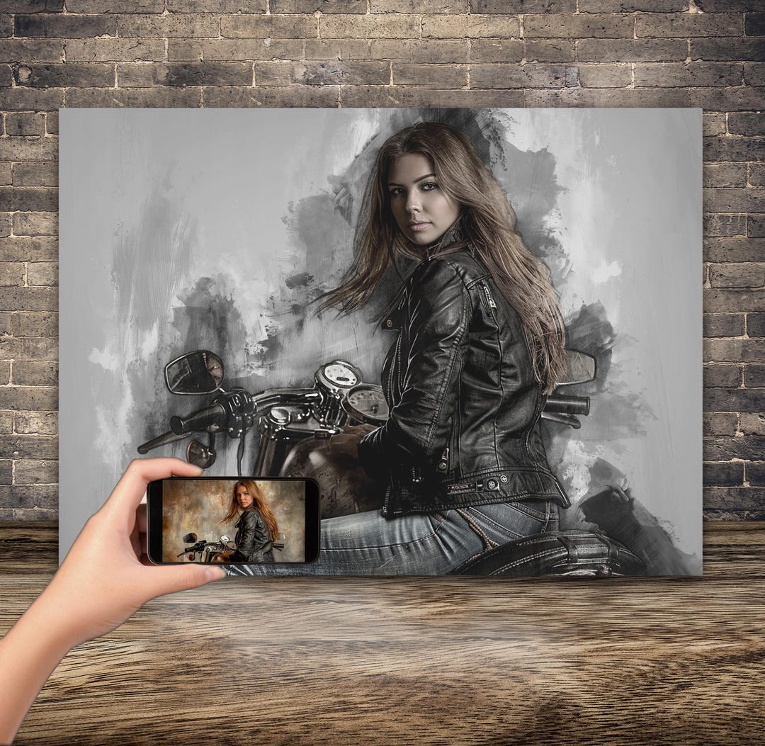 Custom Biker Posters, Digital Motorcycle Gift, Mancave Gift, Best ...
