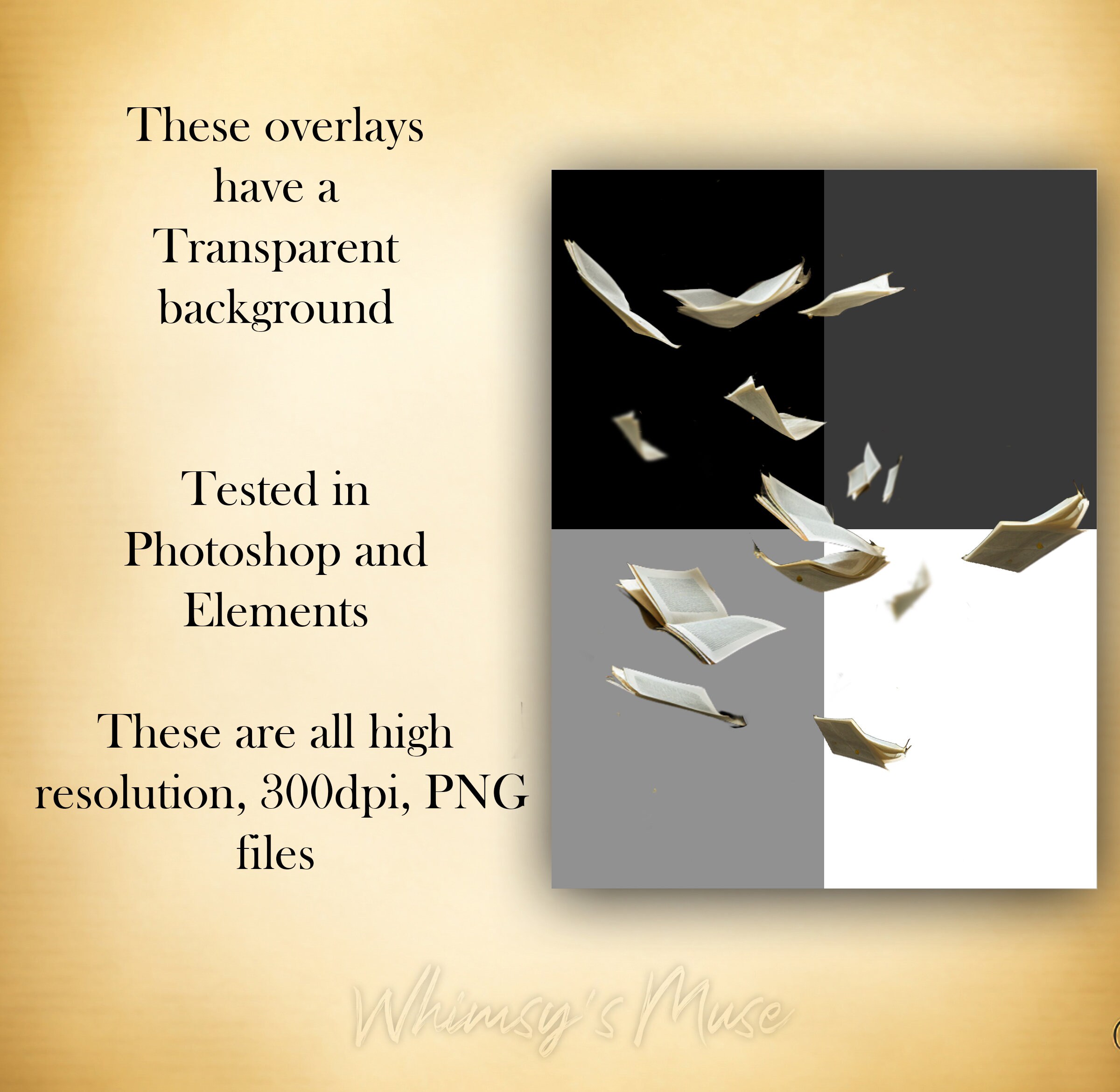 30 Book and Pages Overlays, Floating Pages Overlays, Photo Overlay ...