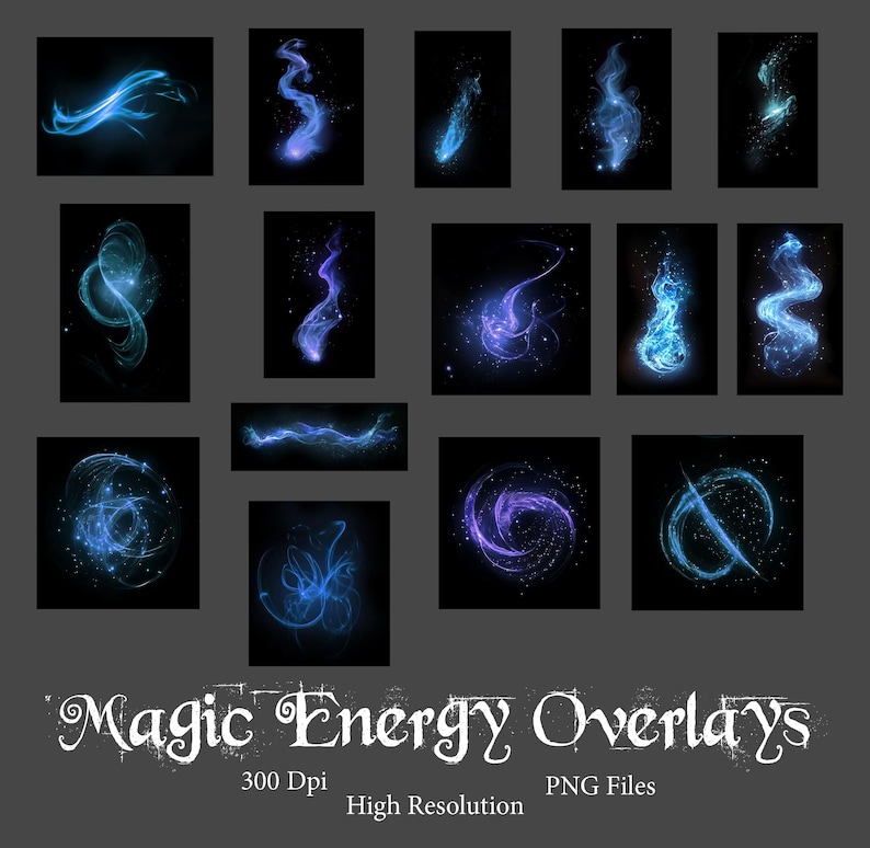 60 Magic Energy Photo Overlays, Fantasy Photography Effects (PNG ...