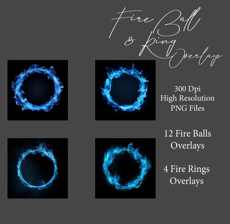 30 Fire Rings and Ball Overlays, Fire Ball Fire Rings Overlays, Photo ...