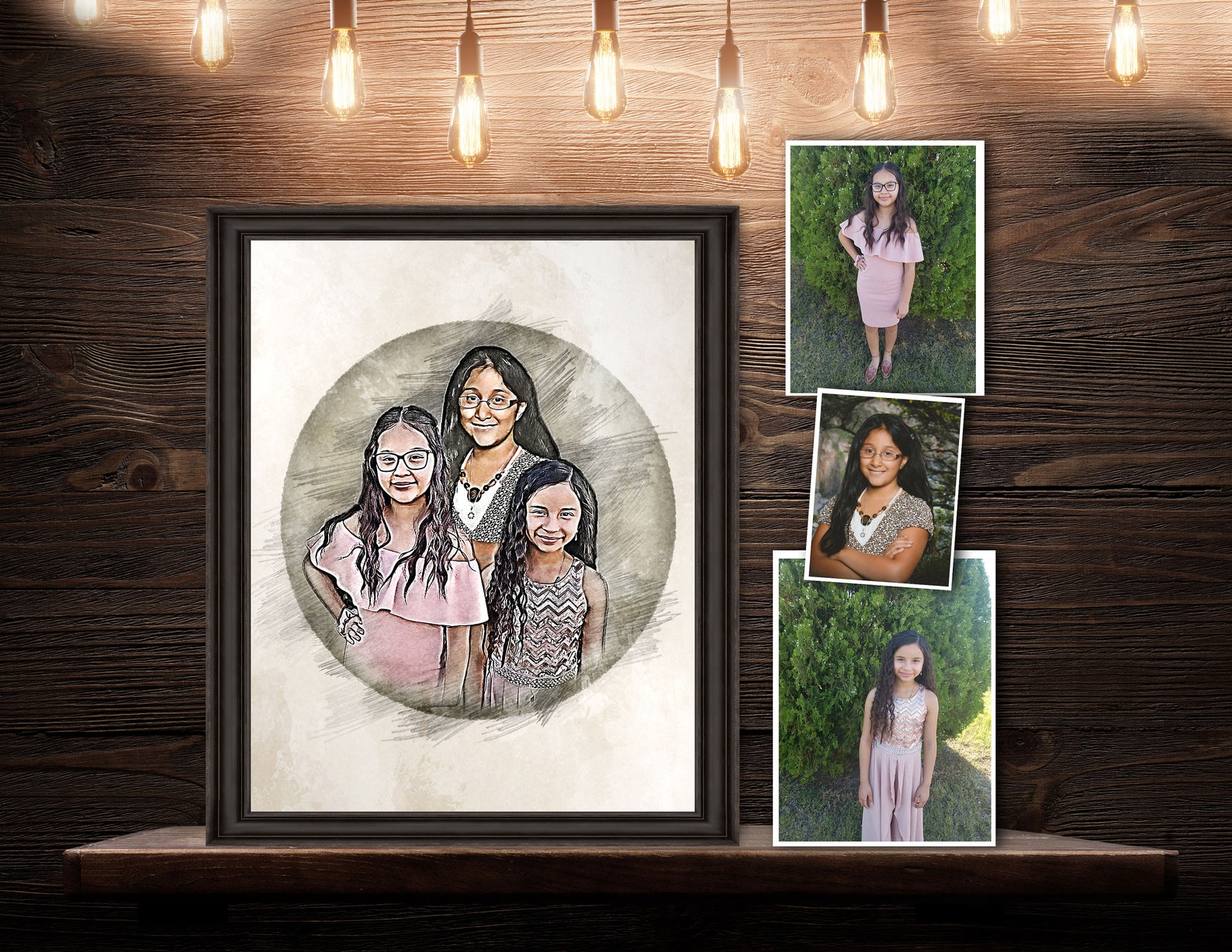 Custom Portrait from multiple photos Merging Photos Of Loved | Etsy
