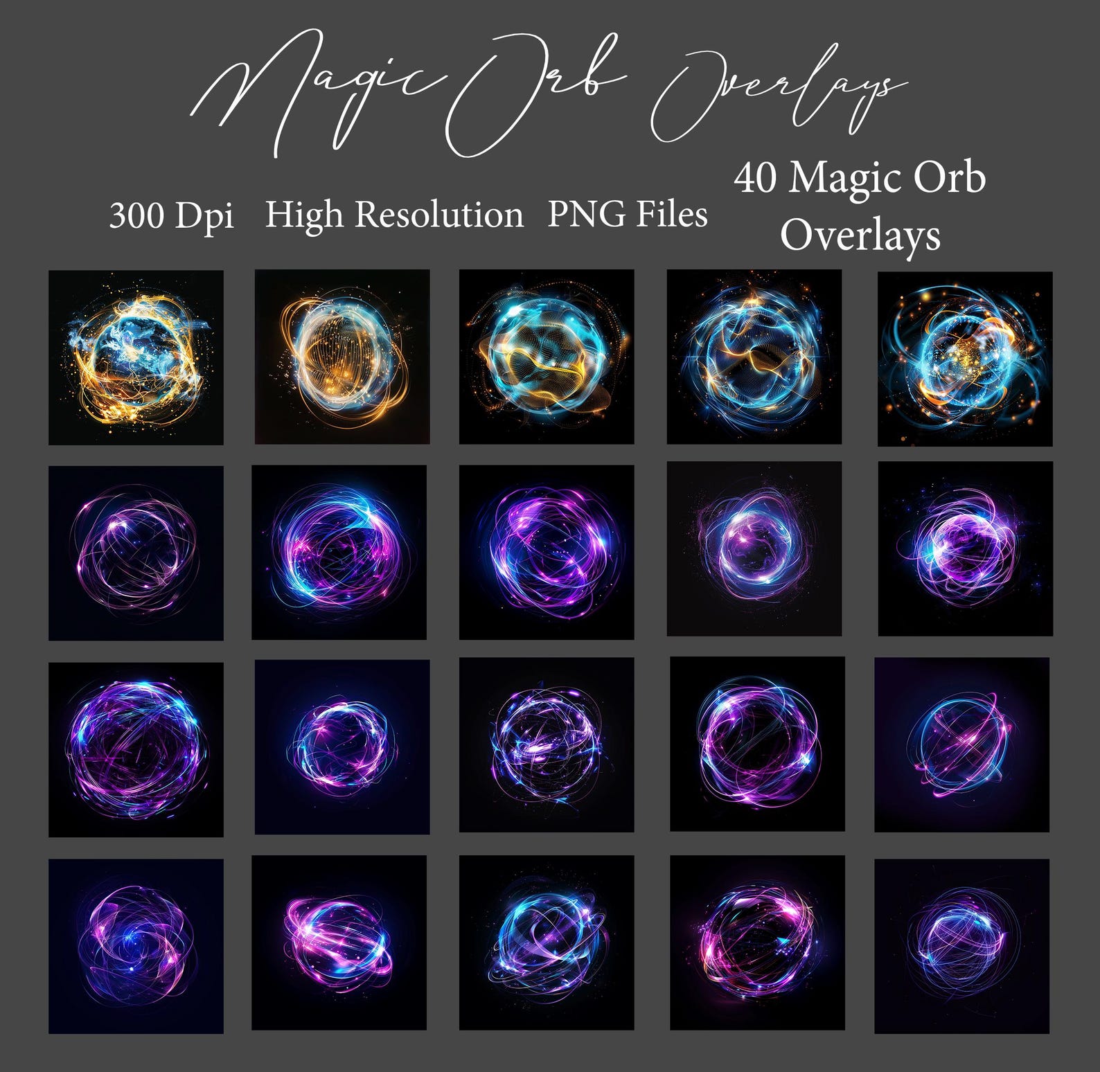 40 Magic Energy Overlay Magic Orbs Overlay Photoshop Photo Overlay ...