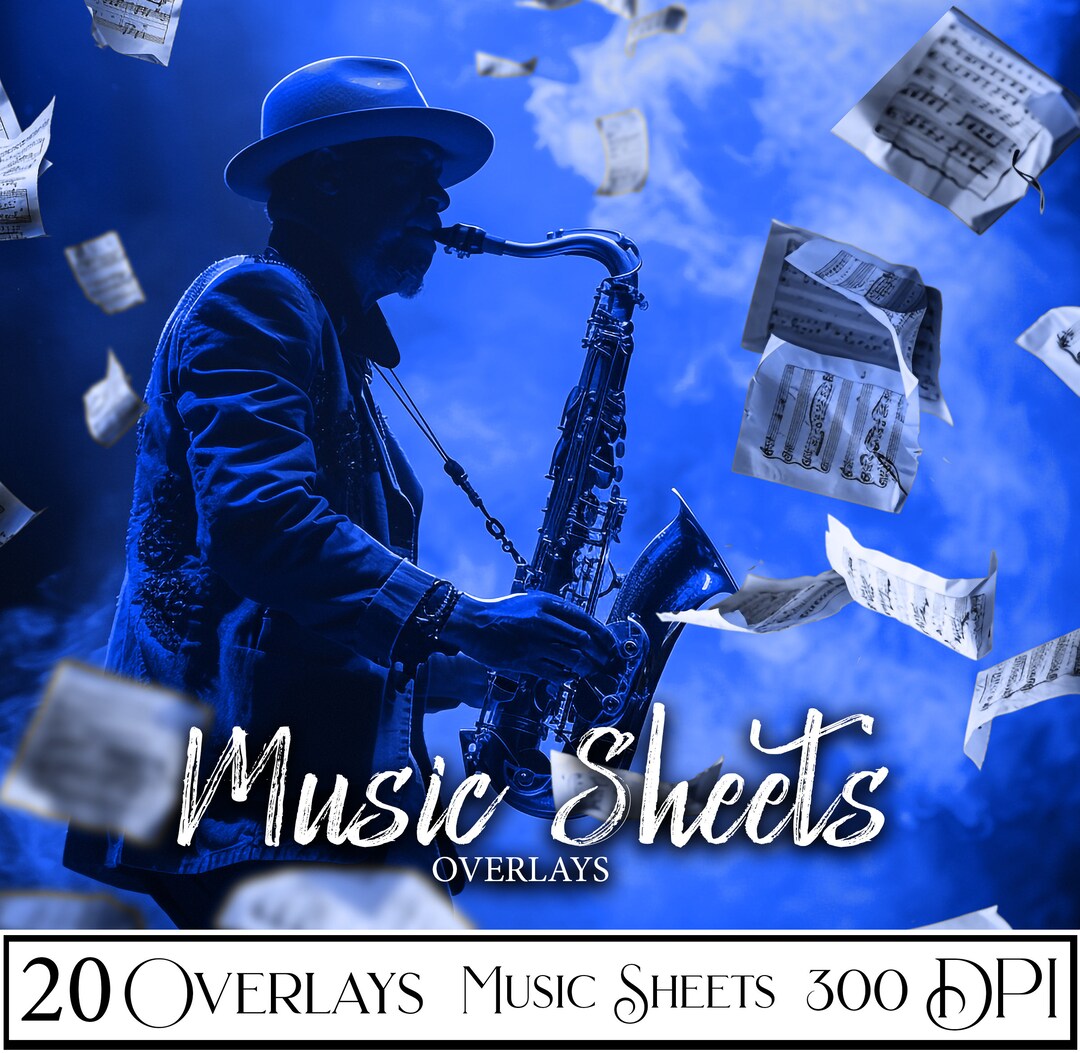 20 Music Sheets Overlays, Magic Orbs Overlays, Photo Overlay, Photo ...