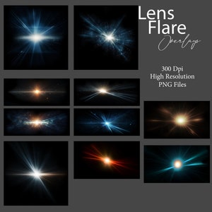 30 Len Flares Overlays, Flare Overlays, Photo Overlay, Photo Editing ...