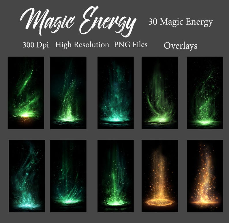 30 Magic Energy Overlays, Magic Orbs Overlays, Photo Overlay, Photo ...