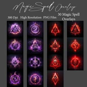 30 Magic Spell Overlays, Magic Spells Overlays, Photo Overlay, Photo ...