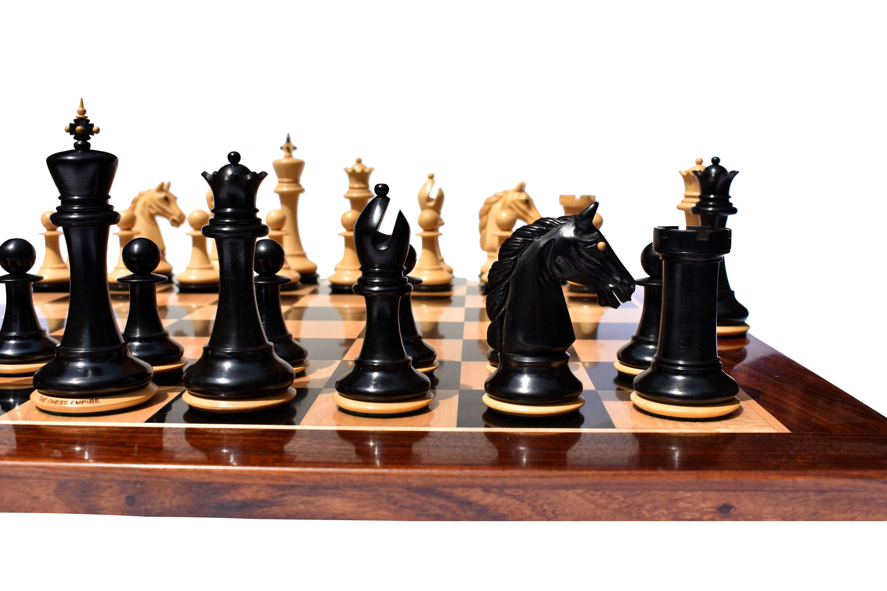 The Barbarian Knight Complete Luxury Wood Staunton Chess Set Boxwood ...