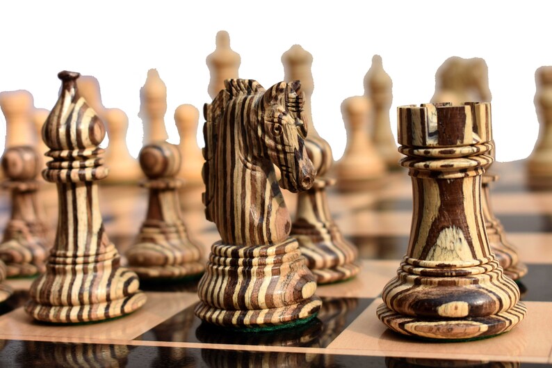 The Hector Series Complete Chess Set Boxwood & Compressed Woods 4" King ...